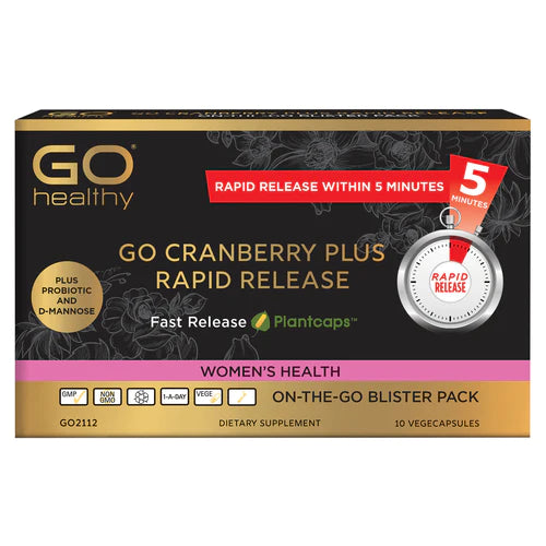GO Cranberry+ Rapid Release 10vcaps – Baillie & Lewis Pharmacy