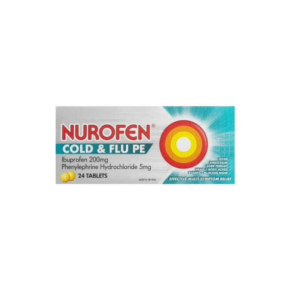 NUROFEN PE Cold & Flu Tabs 24s – Baillie & Lewis Pharmacy