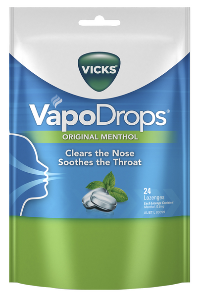 VICKS Vapodrops Original Menthol 24 – Baillie & Lewis Pharmacy